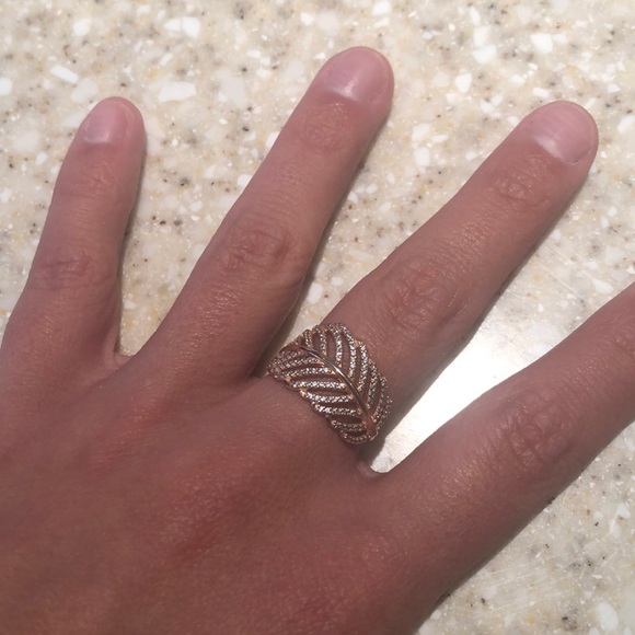 Pandora | Jewelry | Pandora Pave Leaf Ring | Poshmark